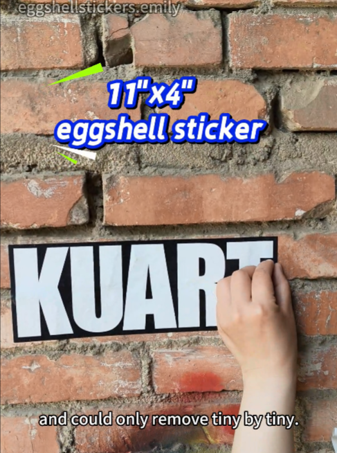 Big eggshell sticker tests on brick wall #eggshellstickers #eggshellst ...