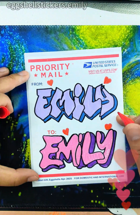 Drawing on our blank priority mail eggshell stickers #eggshellstickers ...