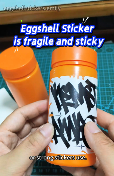 Eggshell sticker and normal vinyl sticker comparative testing #eggshel ...