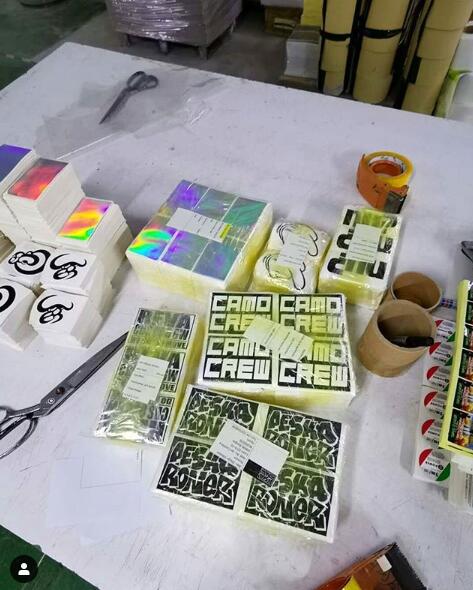 Black printed eggshell stickers for customer – Fancyprint