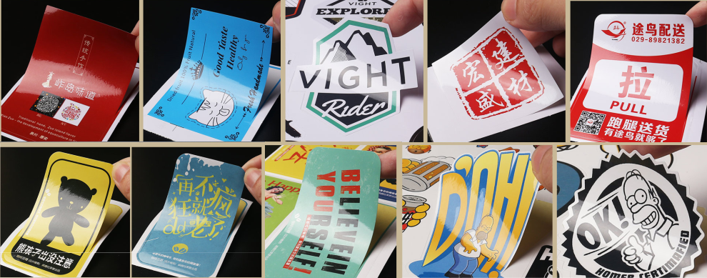 Custom eggshell stickers, adhesive labels, vinyl stickers from factory ...
