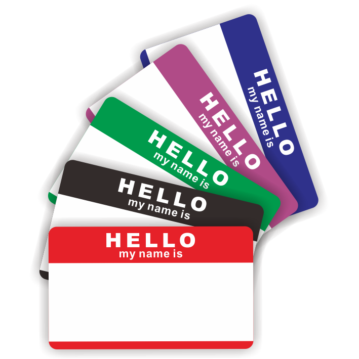 Custom "Hello,My Name Is" Blank Eggshell Sticker With or without your ...