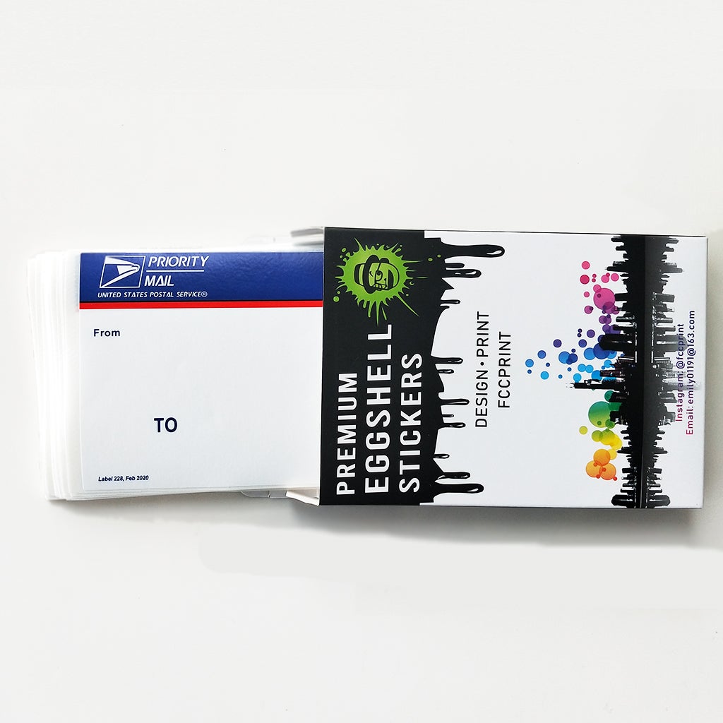 Free shipping 50pcs/100pcs Blue Top Priority Mail Eggshell Stickers Fo ...